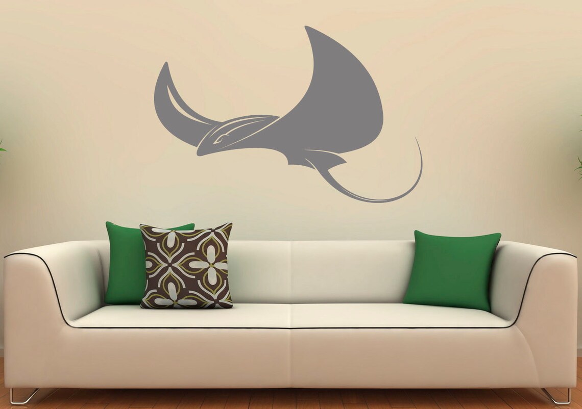 Stingray Wall Decal Fish Vinyl Sticker Sea Ocean Home Interior Wall ...