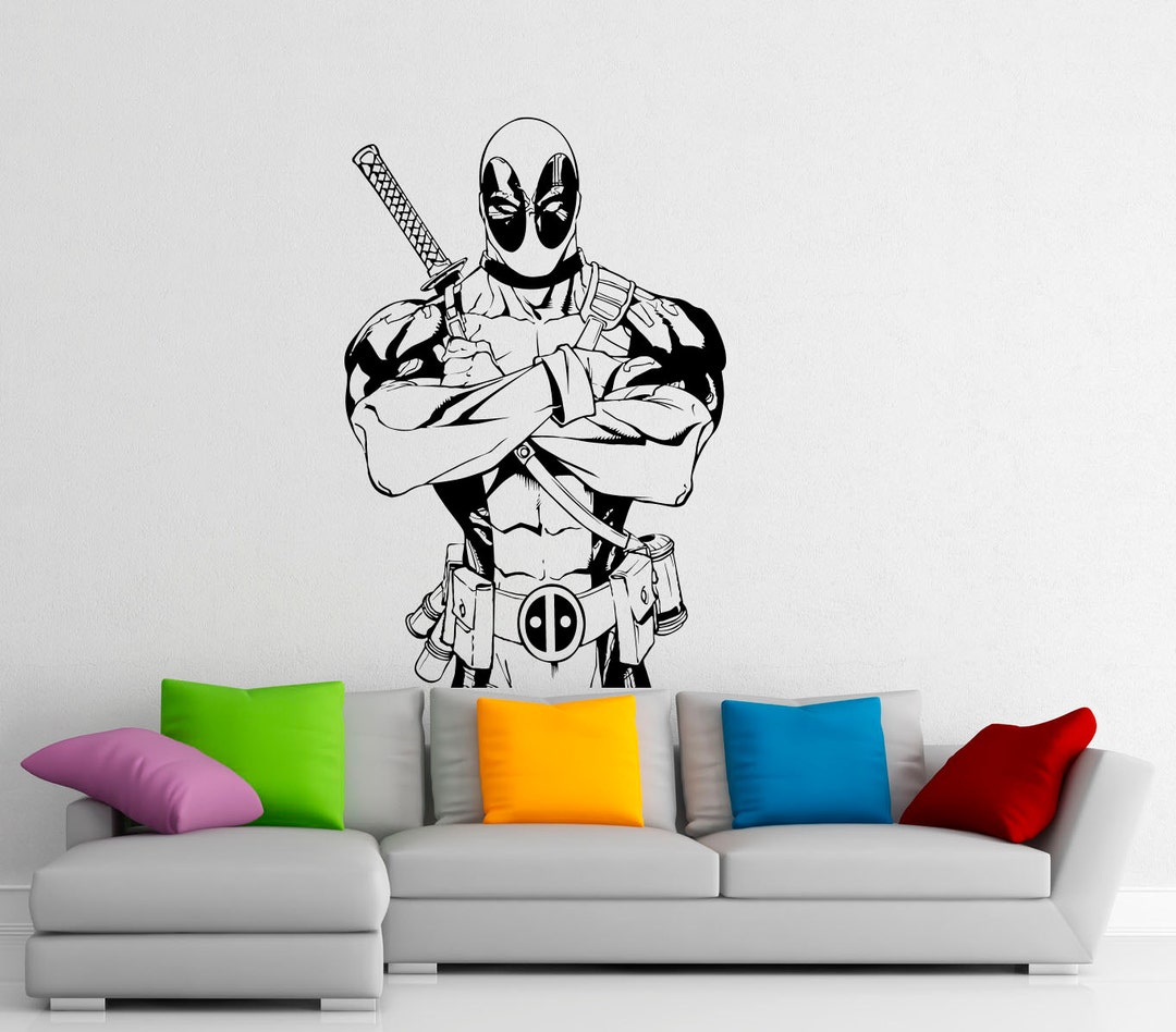 Deadpool Wall Decal Comics Antihero Vinyl Sticker Comic Book Character ...