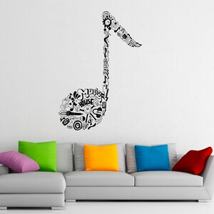 Music Wall Decal Vinyl Stickers Music Notes Home Interior Art - Etsy