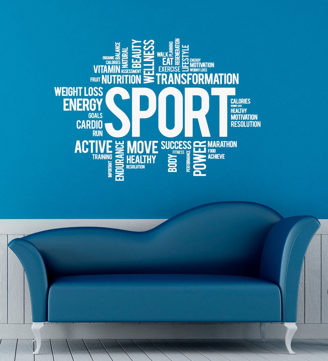 Fitness Wall Decal Vinyl Stickers Sport Gym Words Interior Home Design ...