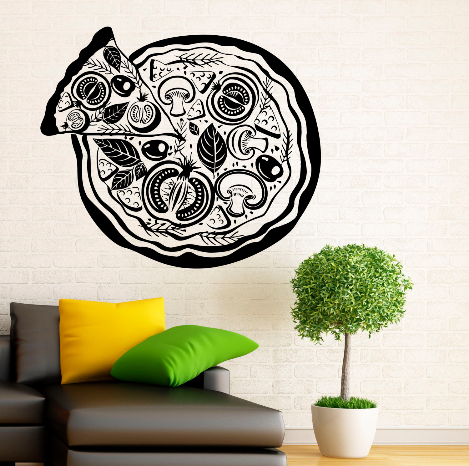 Pizza Wall Vinyl Decal Pizzeria Stickers Art Interior Housewares Design ...