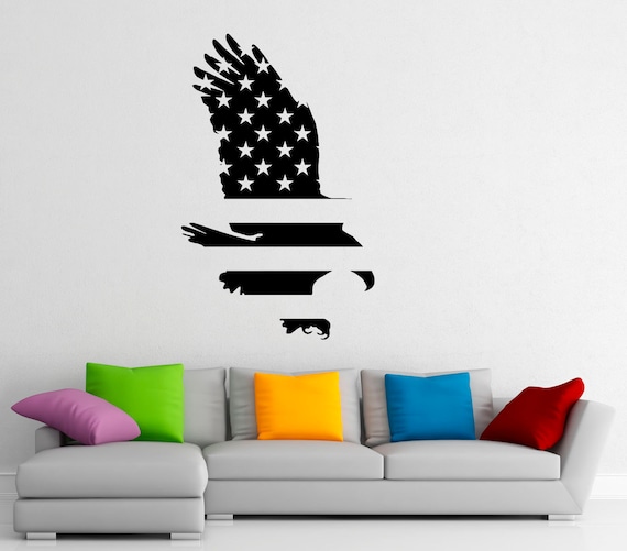 USA Flag Wall Decal Vinyl Stickers American Flag Home Interior | Etsy