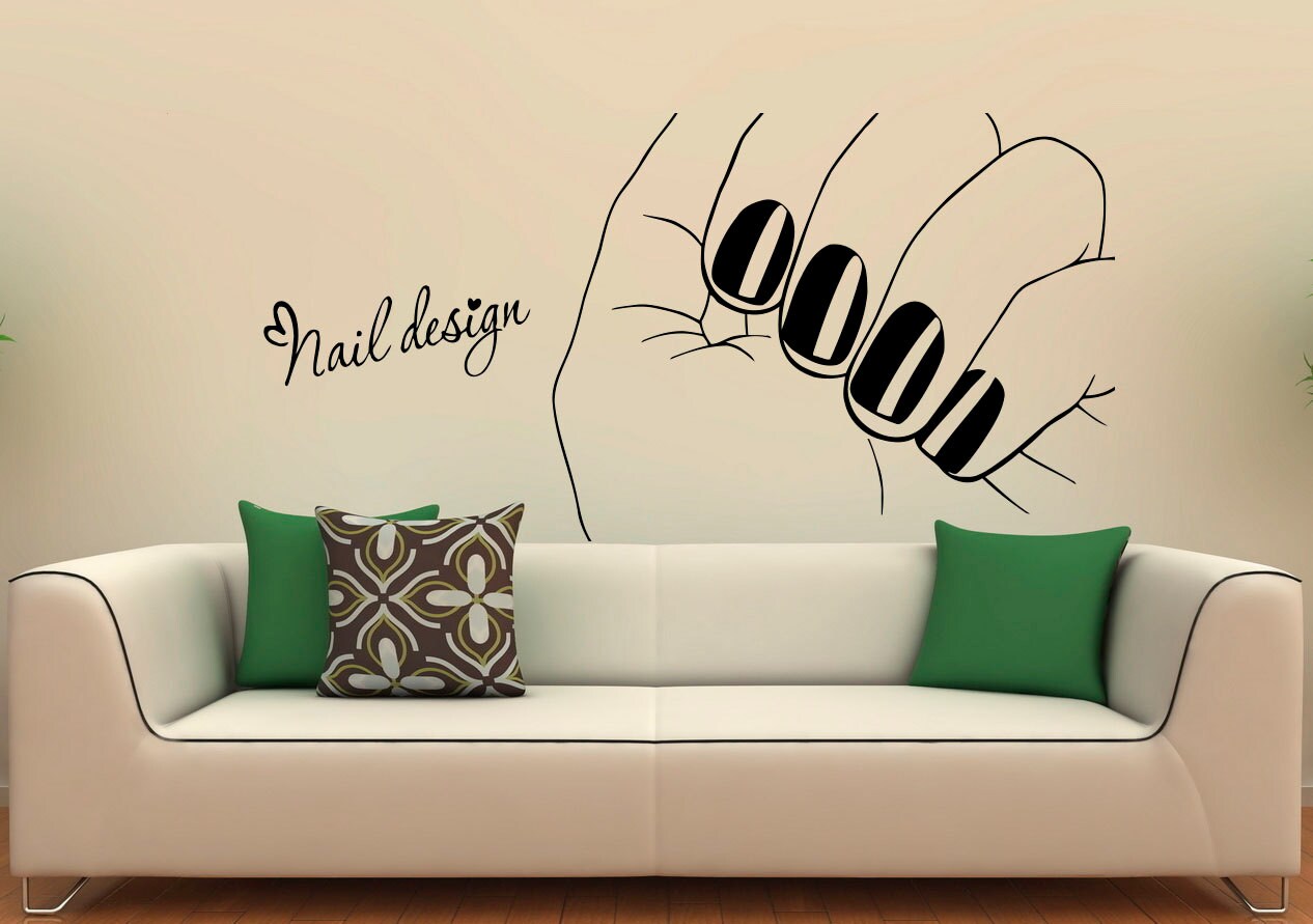 Manicure Wall Decal Vinyl Stickers Girl Hands Nails Interior - Etsy