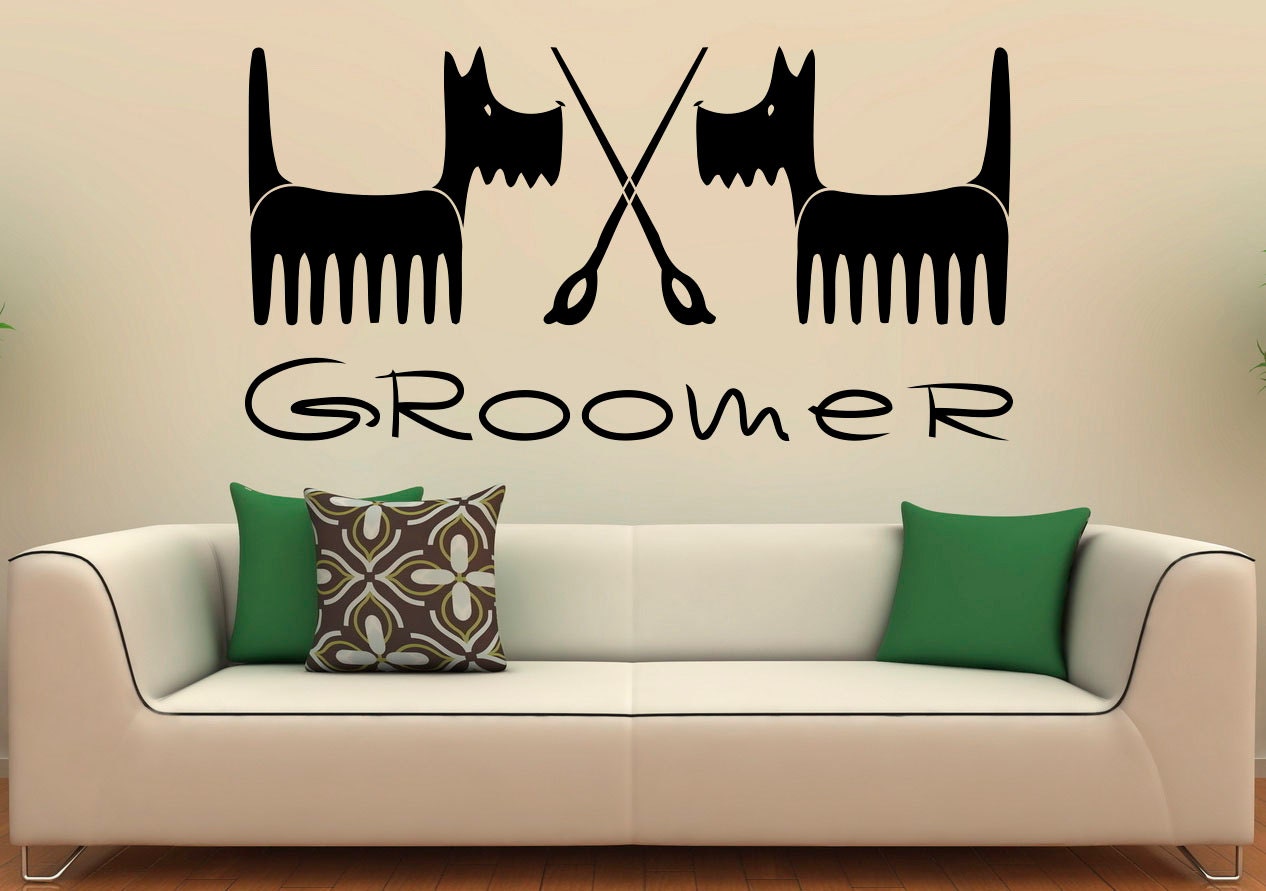 Pet Grooming Wall Decal Vinyl Stickers Pet Shop Interior Pet Salon ...