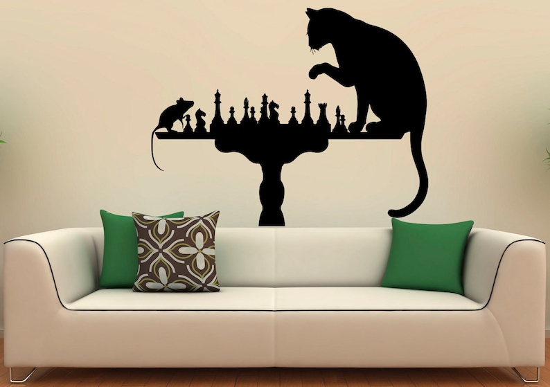 Chess Game Wall Decal Vinyl Stickers Strategy Board Game - Etsy