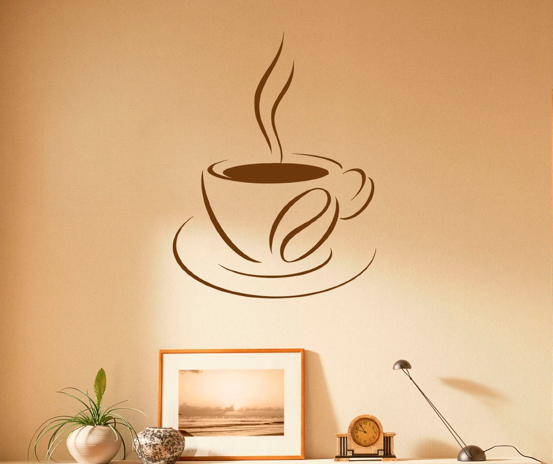 Coffee Cup Wall Decal Coffee House Vinyl Stickers Cafe Interior Home ...