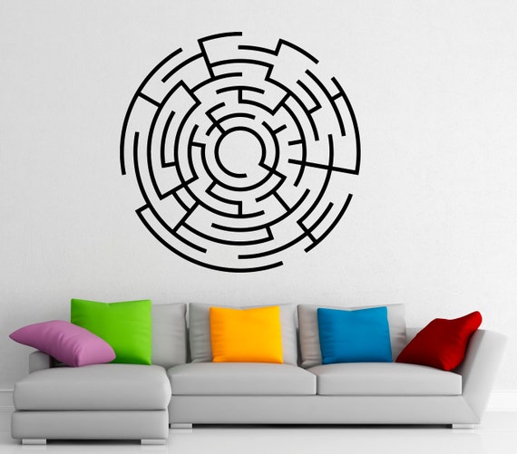 Labyrinth Maze Wall Decal Vinyl Stickers Abstract Pattern Home | Etsy