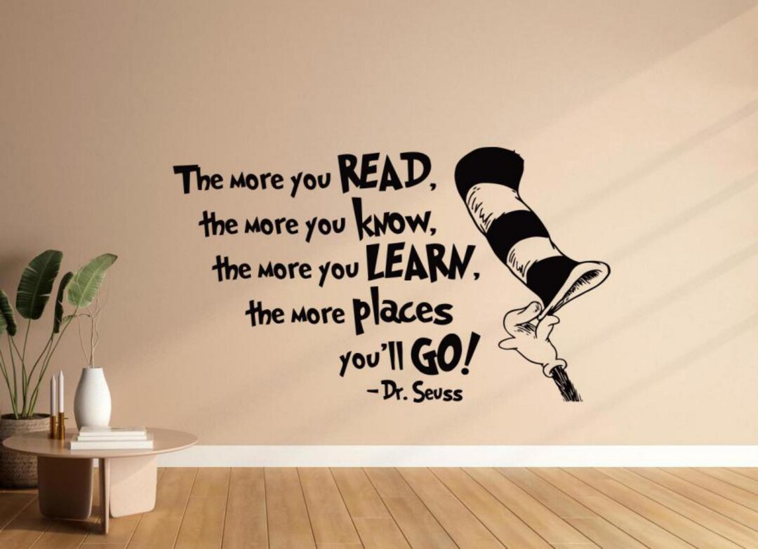 The More You Read the More You Know Wall Decal Vinyl Sticker Cartoon ...