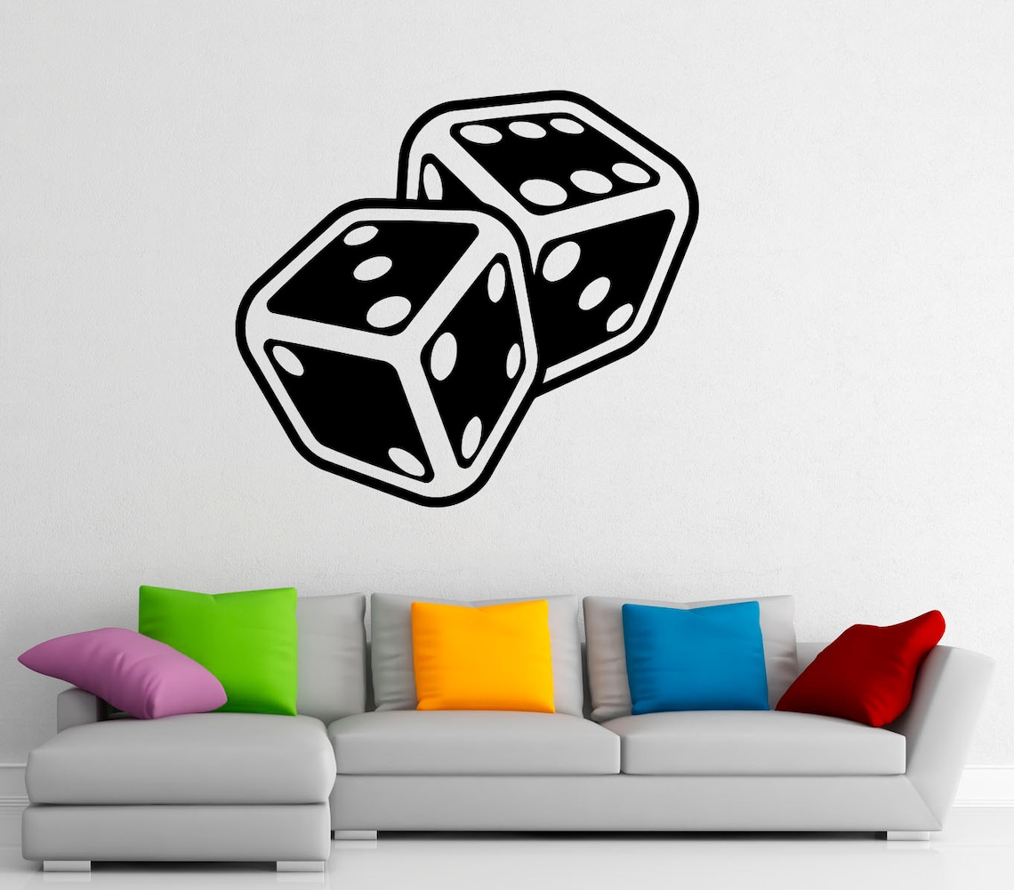 Dice Suits Wall Decal Vinyl Stickers Gambling Casino Home - Etsy Canada