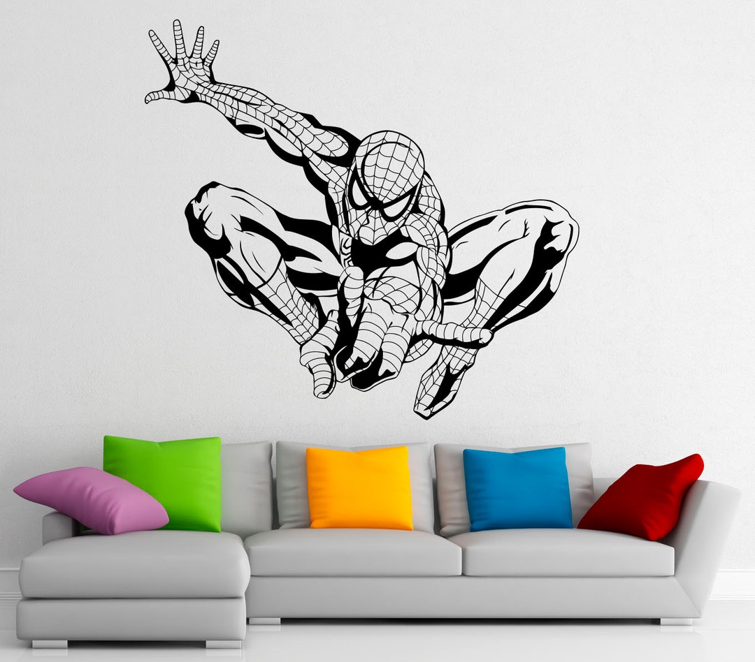 Spiderman Wall Decal Vinyl Stickers Comics Superhero Interior Home ...