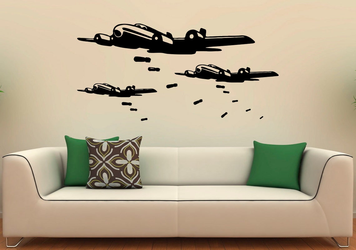 Airplane Wall Vinyl Decal Military Aviation Bomber Stickers - Etsy