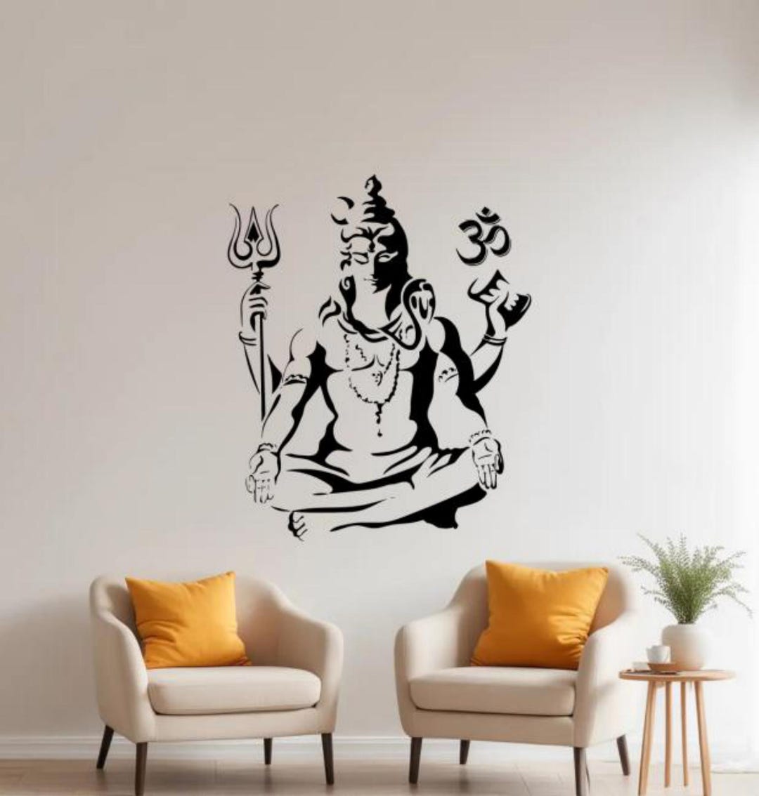 Shiva Wall Decal Vinyl Sticker Hinduism Wall Art Indian Lord Hindu God ...
