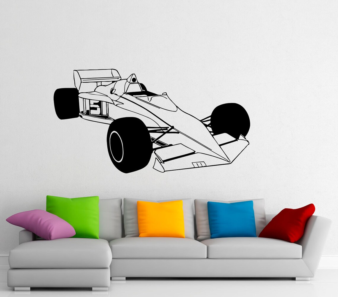 Formula One Wall Decal Wall Sticker Sports Car Racing Interior - Etsy