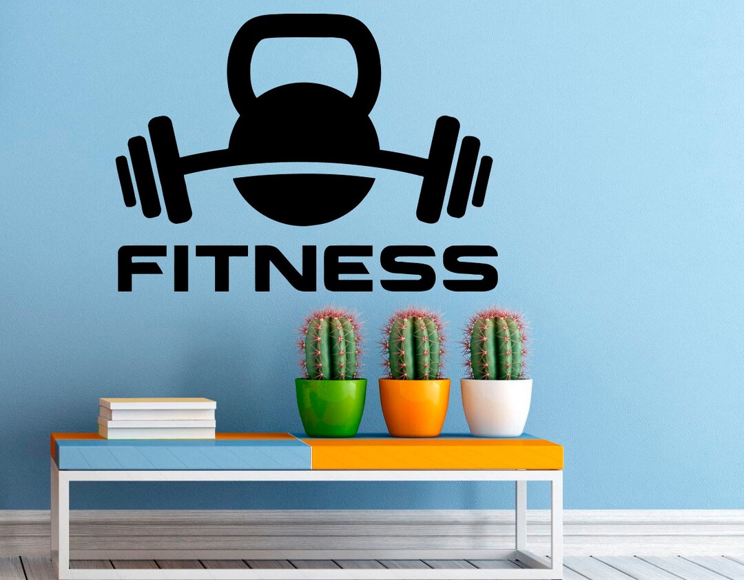 Fitness Wall Decal Gym Wall Stickers Sports Interior Bedroom Home Decor ...