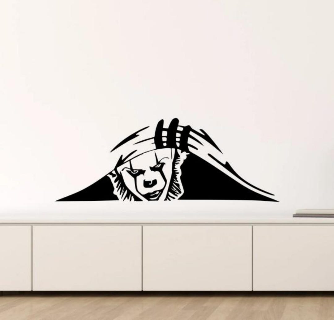 Scary Clown Wall Decal Vinyl Sticker Sign Theater Wall Art Horror Wall ...