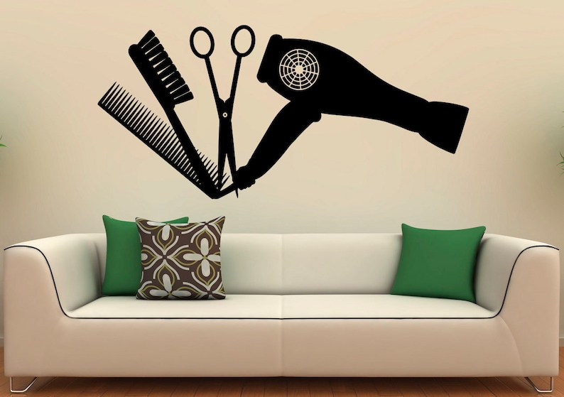 Hair Salon Tools Wall Decal Vinyl Stickers Hairdressing Salon - Etsy