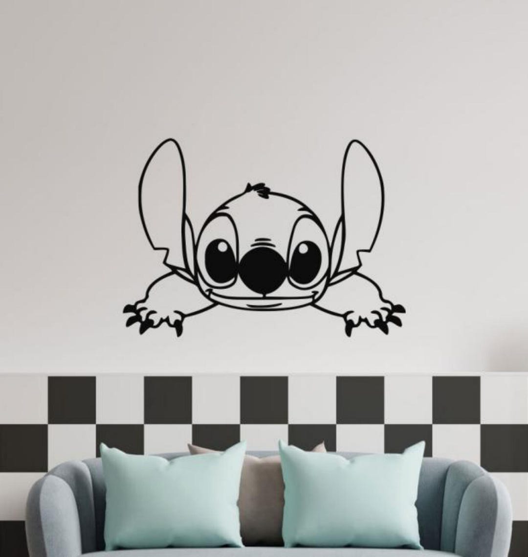 Stitch Wall Decal Vinyl Sticker Peeking Stitch Ohana Wall Art Nursery ...