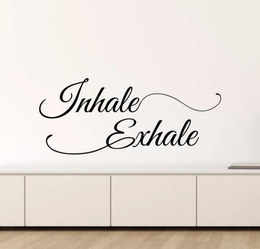 Inhale Exhale Wall Decal Vinyl Sticker Breathe Sign Relax Gift Yoga ...