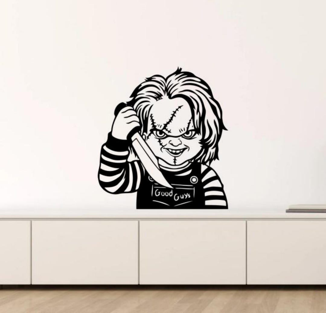Chucky Wall Decal Vinyl Sticker Killer Knife Wall Art Horror Wall Decor ...
