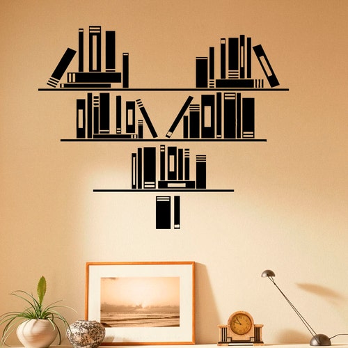Wall Vinyl Decal Books Stickers Reading Room Library Interior | Etsy