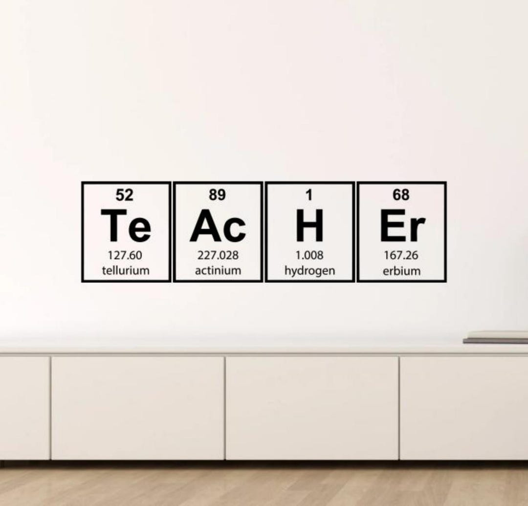 Teacher Wall Decal Vinyl Sticker Periodic Table Elements Wall Art ...