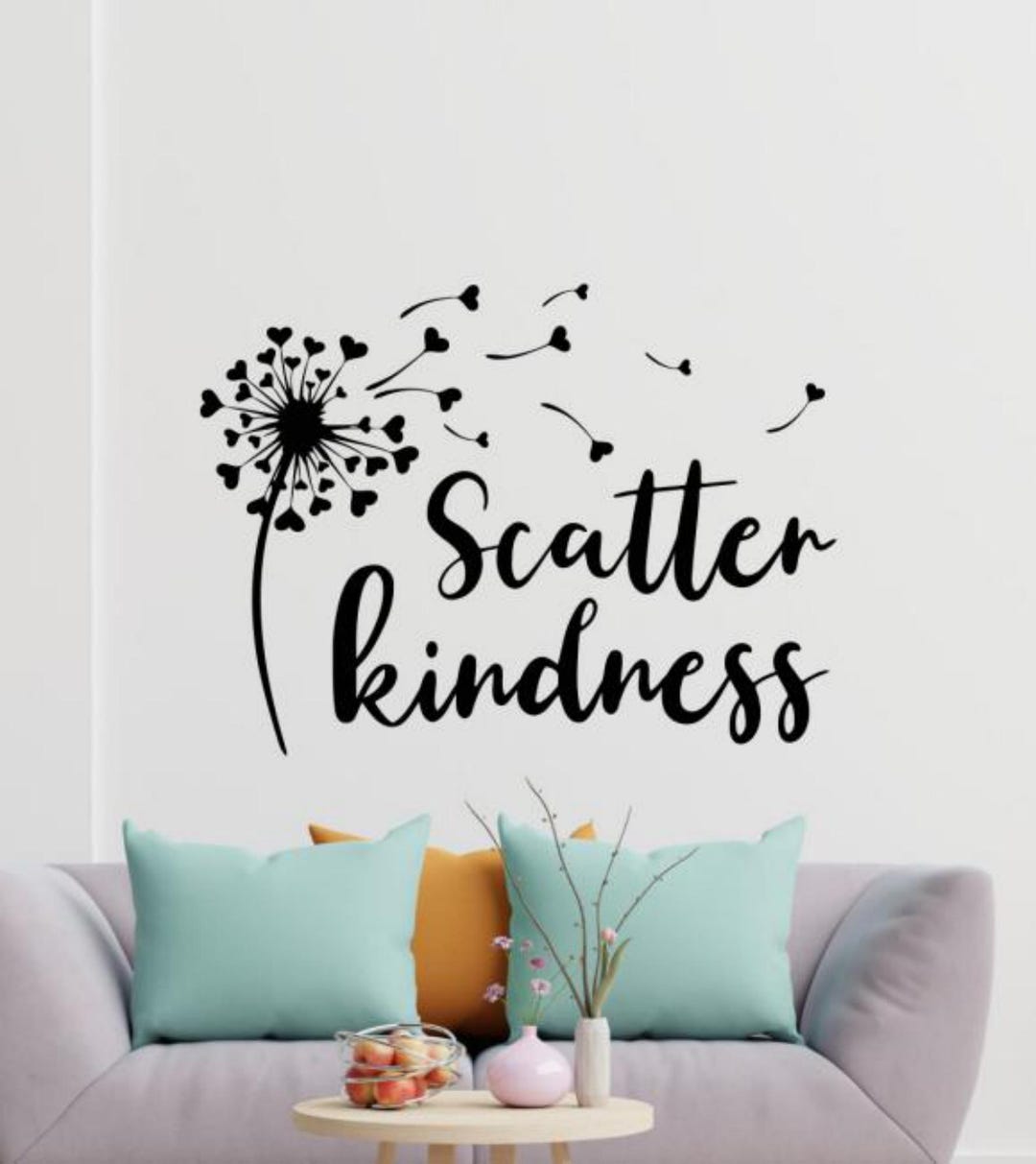 Scatter Kindness Wall Decal Vinyl Sticker Dandelion Wall Art Happiness ...