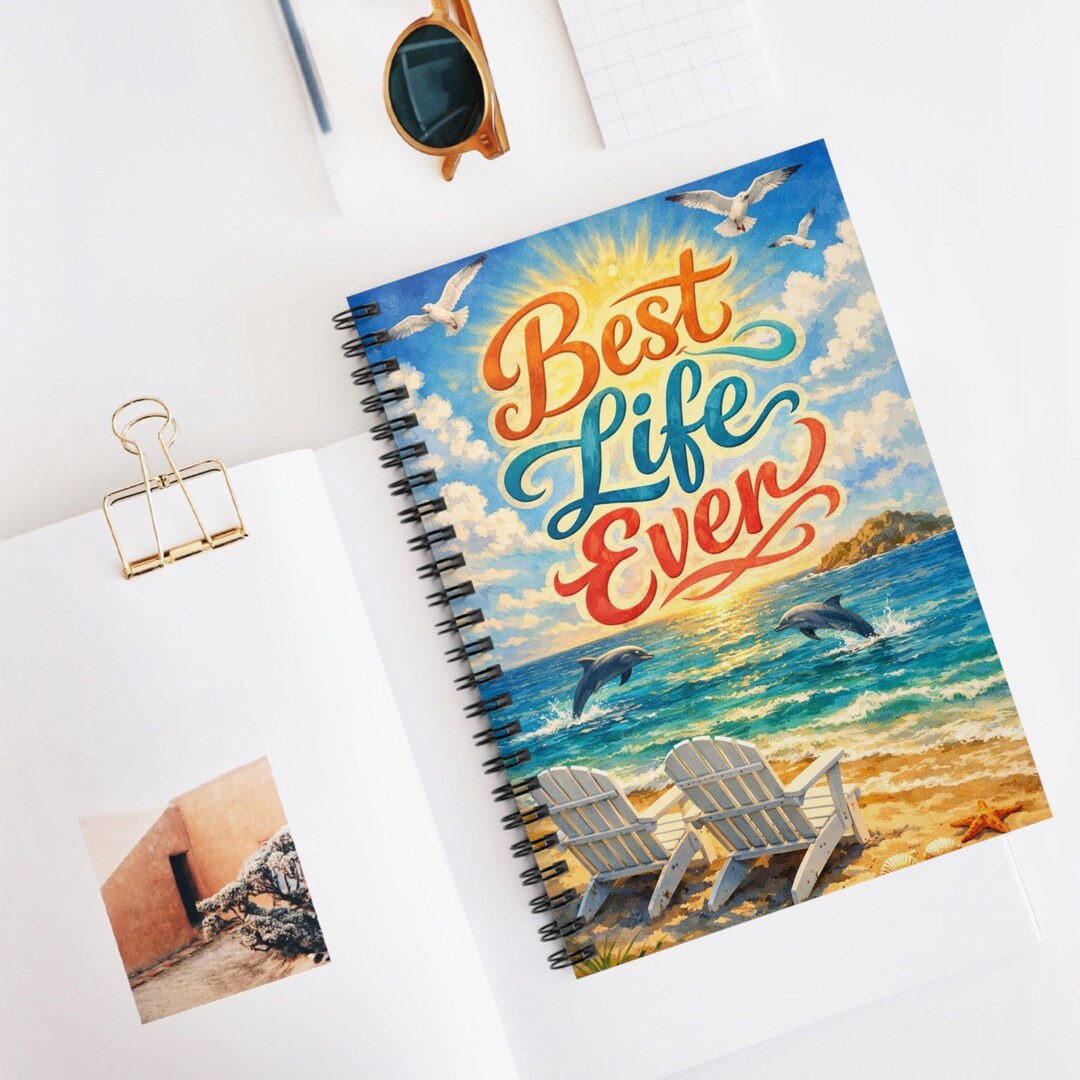 Best Life Ever Beach Scene Spiral Notebook, Best Life Ever Journal With ...