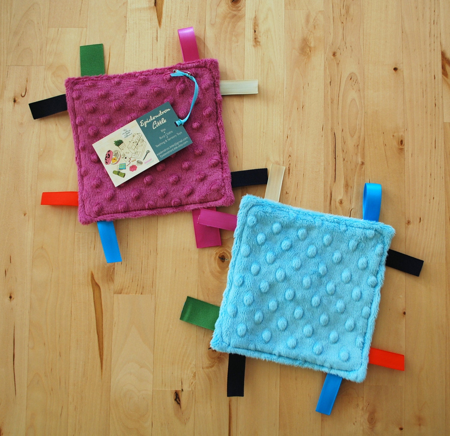 6-inch Retro Jacks Baby Crinkle Square / Sensory Toy With Ribbon Tags ...