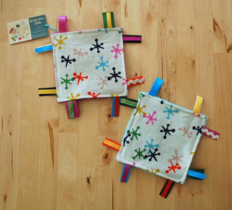 6-inch Retro Jacks Baby Crinkle Square / Sensory Toy With - Etsy