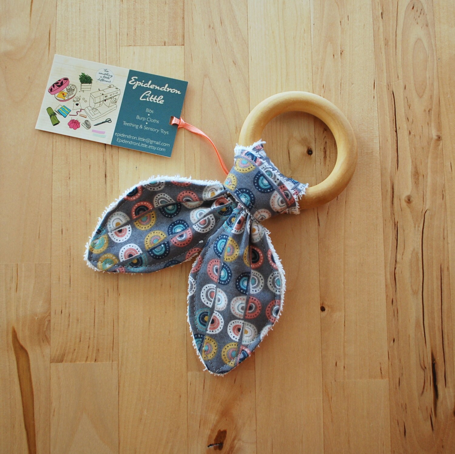 Cotton and Terry Cloth Baby Crinkle Teether With Maple - Etsy
