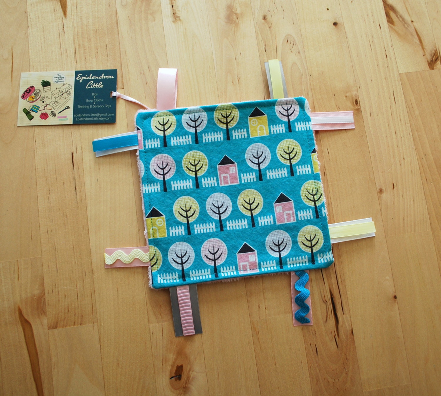 6-inch Trees and Houses Baby Crinkle Square / Sensory Toy With - Etsy