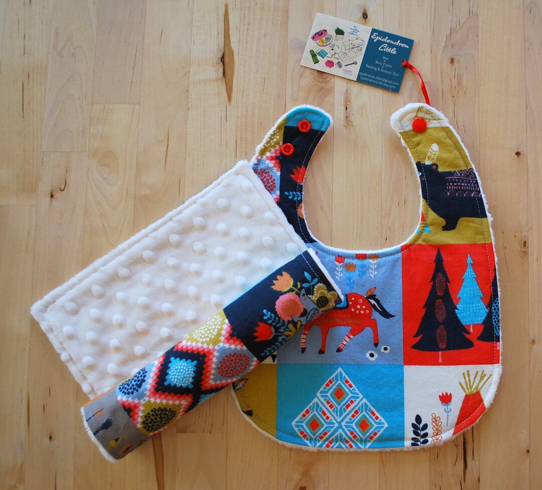 Baby Girl Gift Set - Native American Patchwork - Organic Cotton & Minky ...