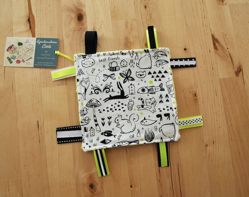 6-inch Black and White Doodles Baby Crinkle Square / Sensory - Etsy