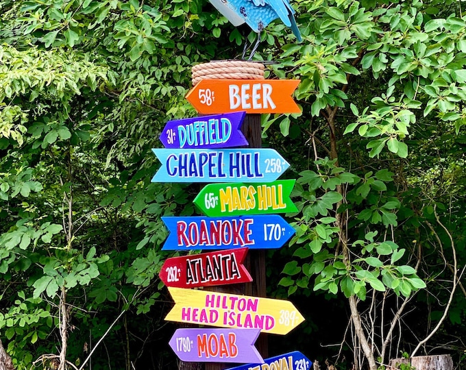 Beach Location Mileage Wooden Sign, Custom Miles to Ocean Destination ...