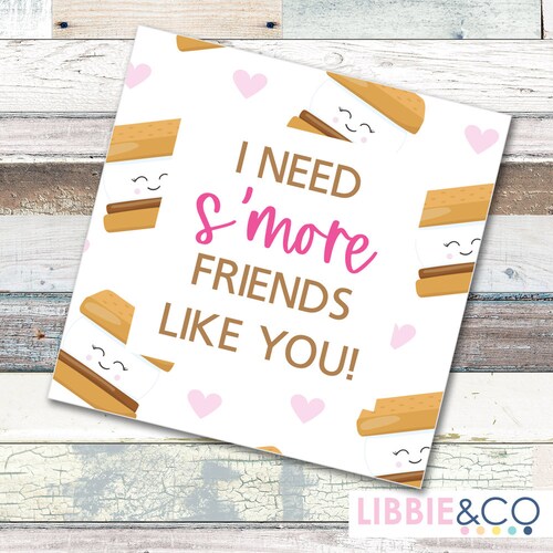 S'more Friends Like You Printable Valentine Tag - Etsy