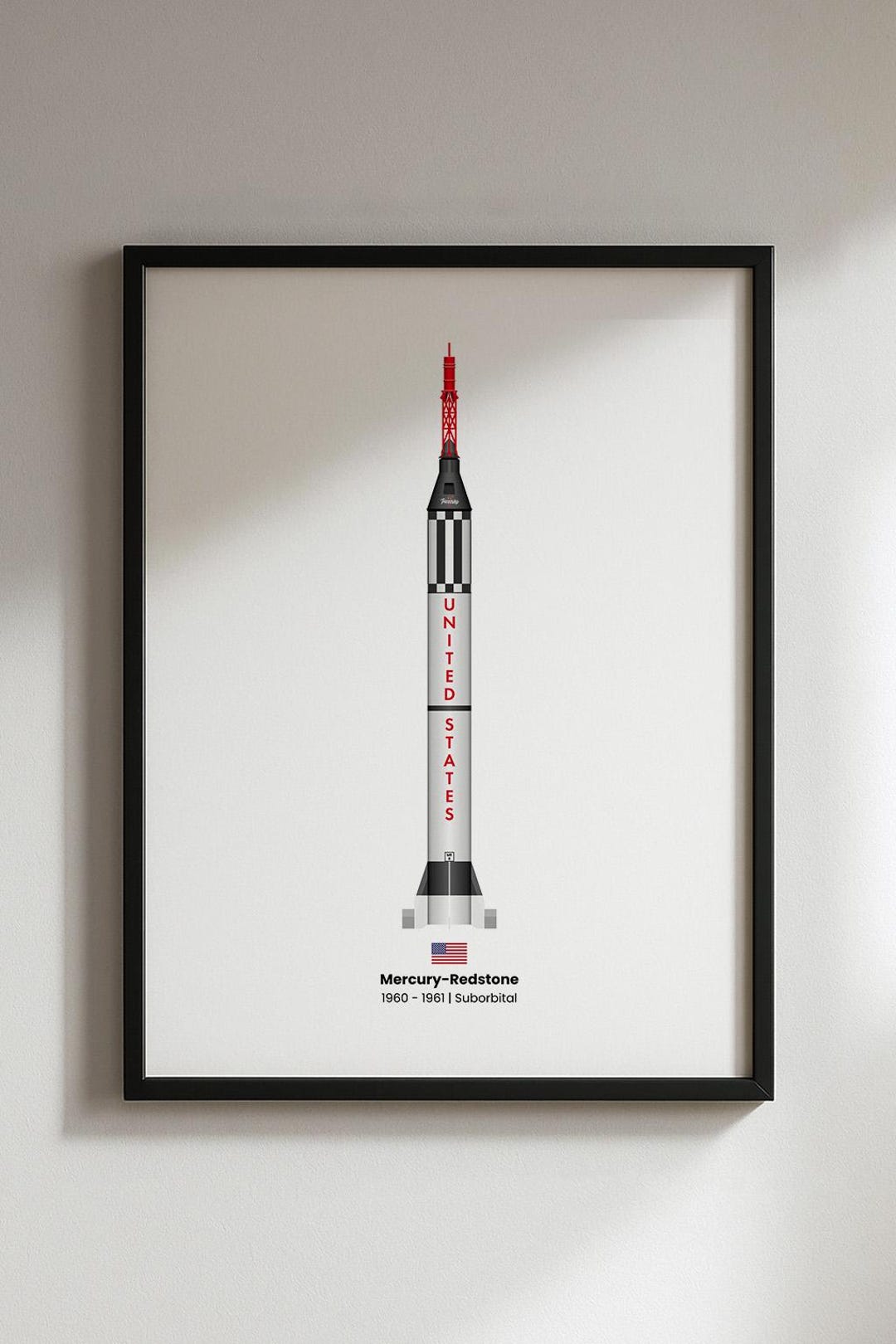 Mercury-redstone Rocket Print: Alan Shepard NASA Spaceflight Poster - Etsy