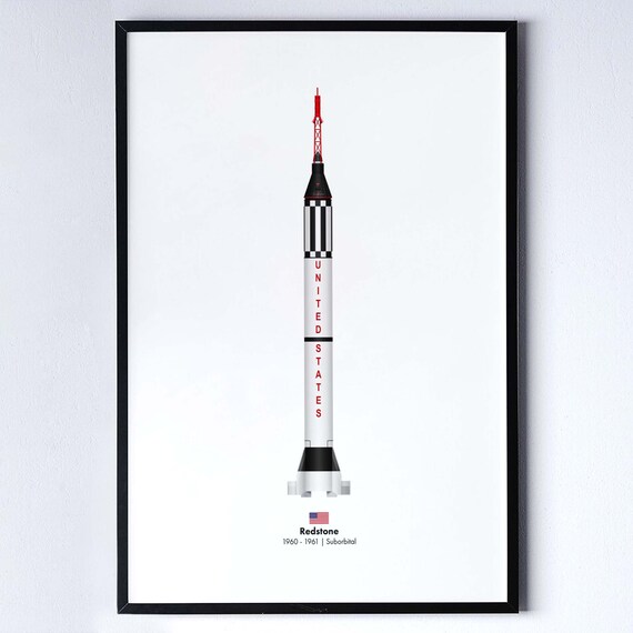 Redstone Space Rocket Poster Print | Etsy