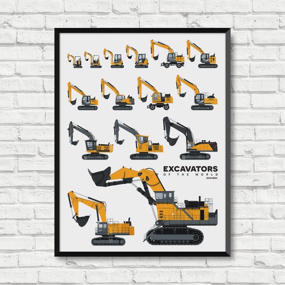 Construction Poster Excavators of the World Poster Print - Etsy Canada