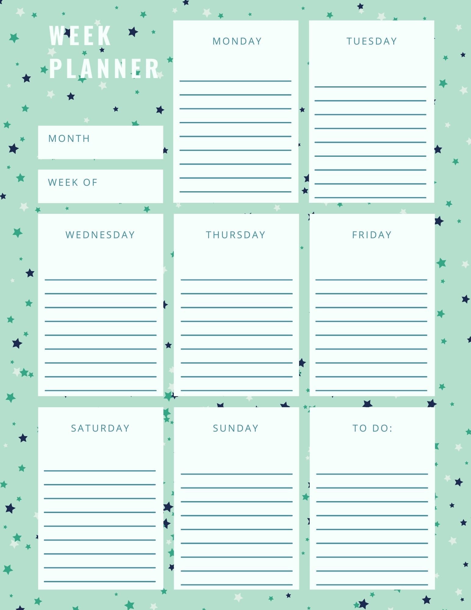 Printable Week Planner - Etsy