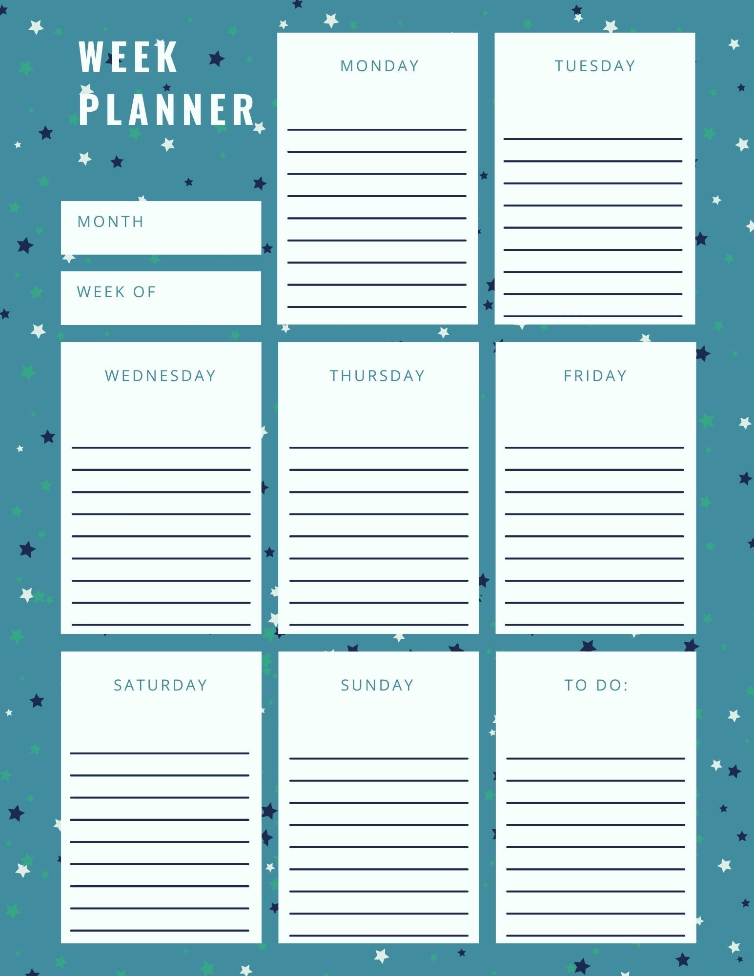 Printable Week Planner - Etsy