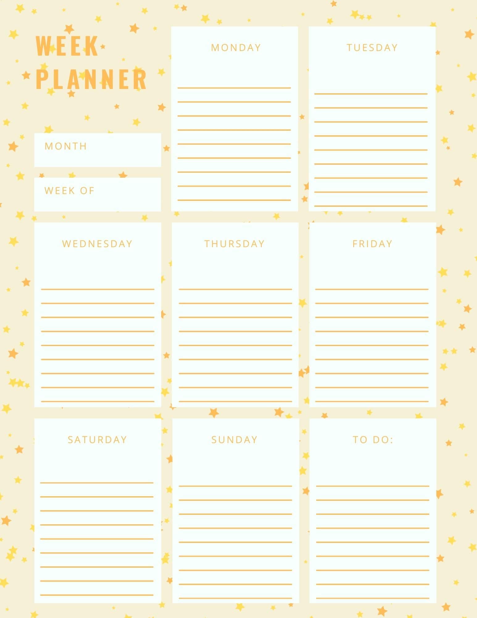 Printable Week Planner - Etsy