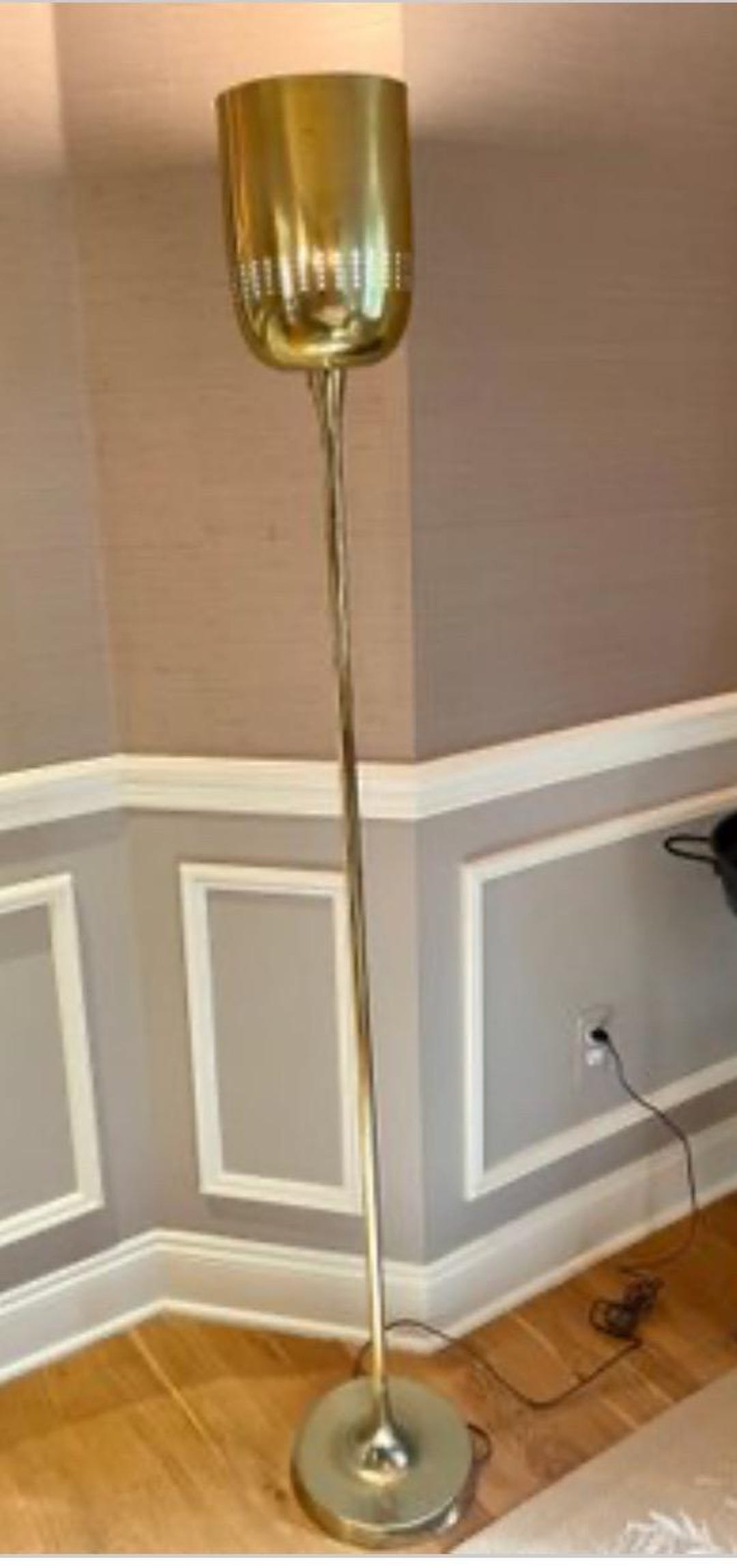Beautiful Mid Century Torchiere Brass Floor Lamp. - Etsy