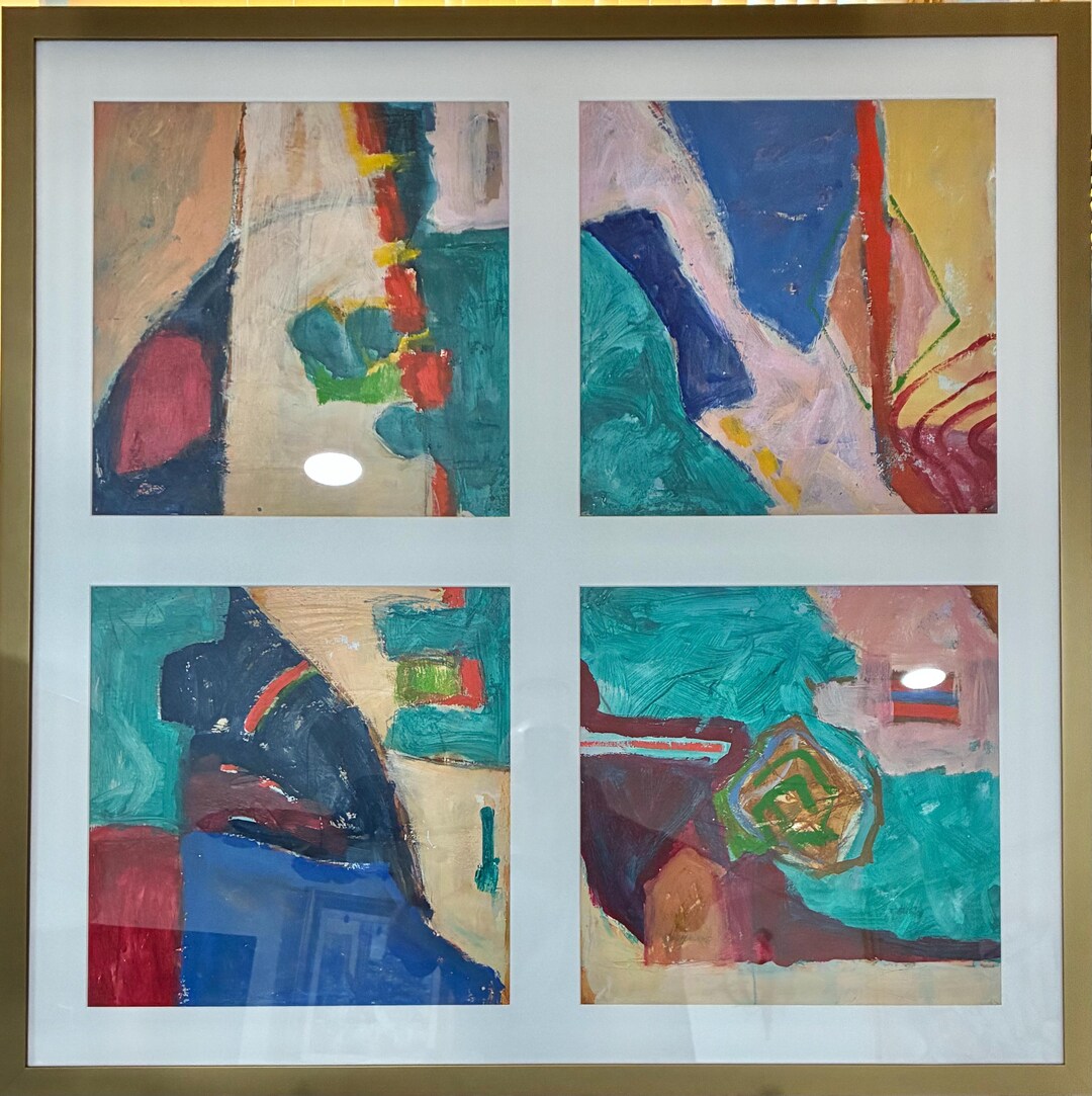 Allison Stewart (american, Born 1941), Abstract Quadriptych Oil ...