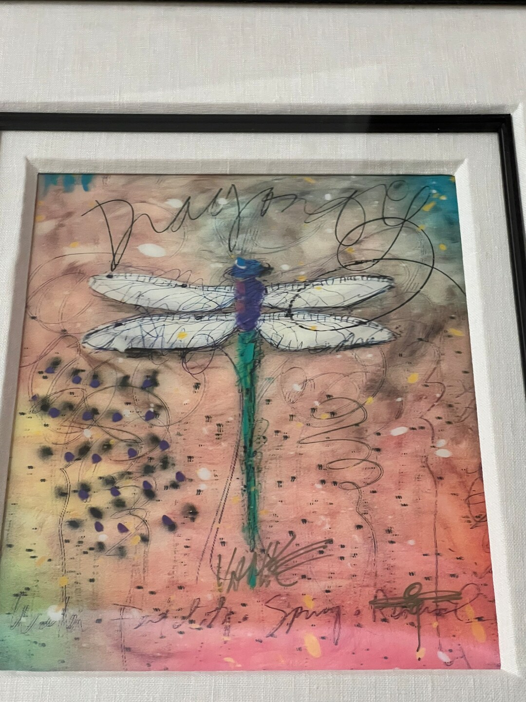 Tim Yanke Dragonfly Red Renewal 1 of 1 Mixed Media Uniquely Embellished ...