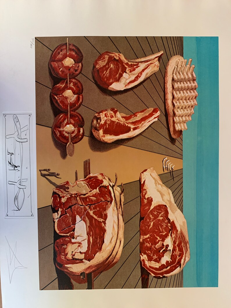 Salvador Dali Diners De Gala Hand Signed Lithograph Entrees Steak Art ...