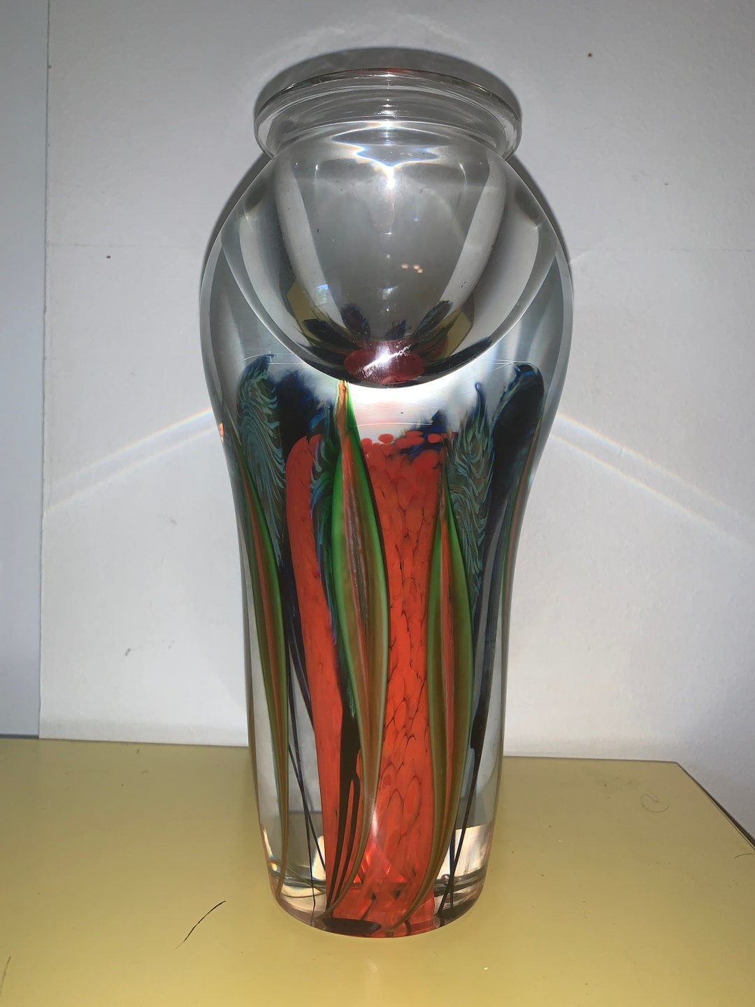 Listed Artist David Lotton Signed Glass Vase Stunning - Etsy