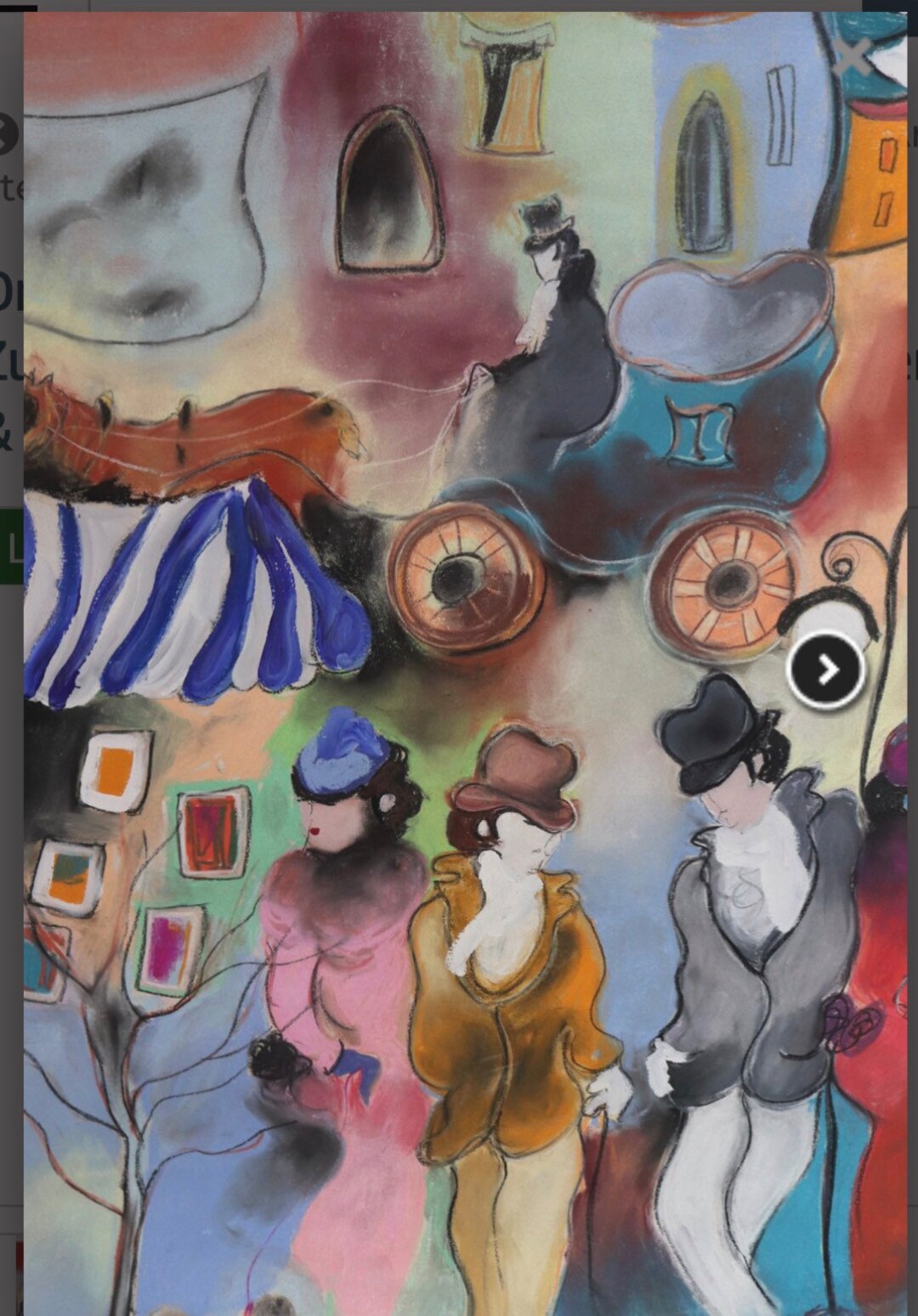 Zule Moskowitz Argentianian | 20th Century Street Scene 31 X 47 ...