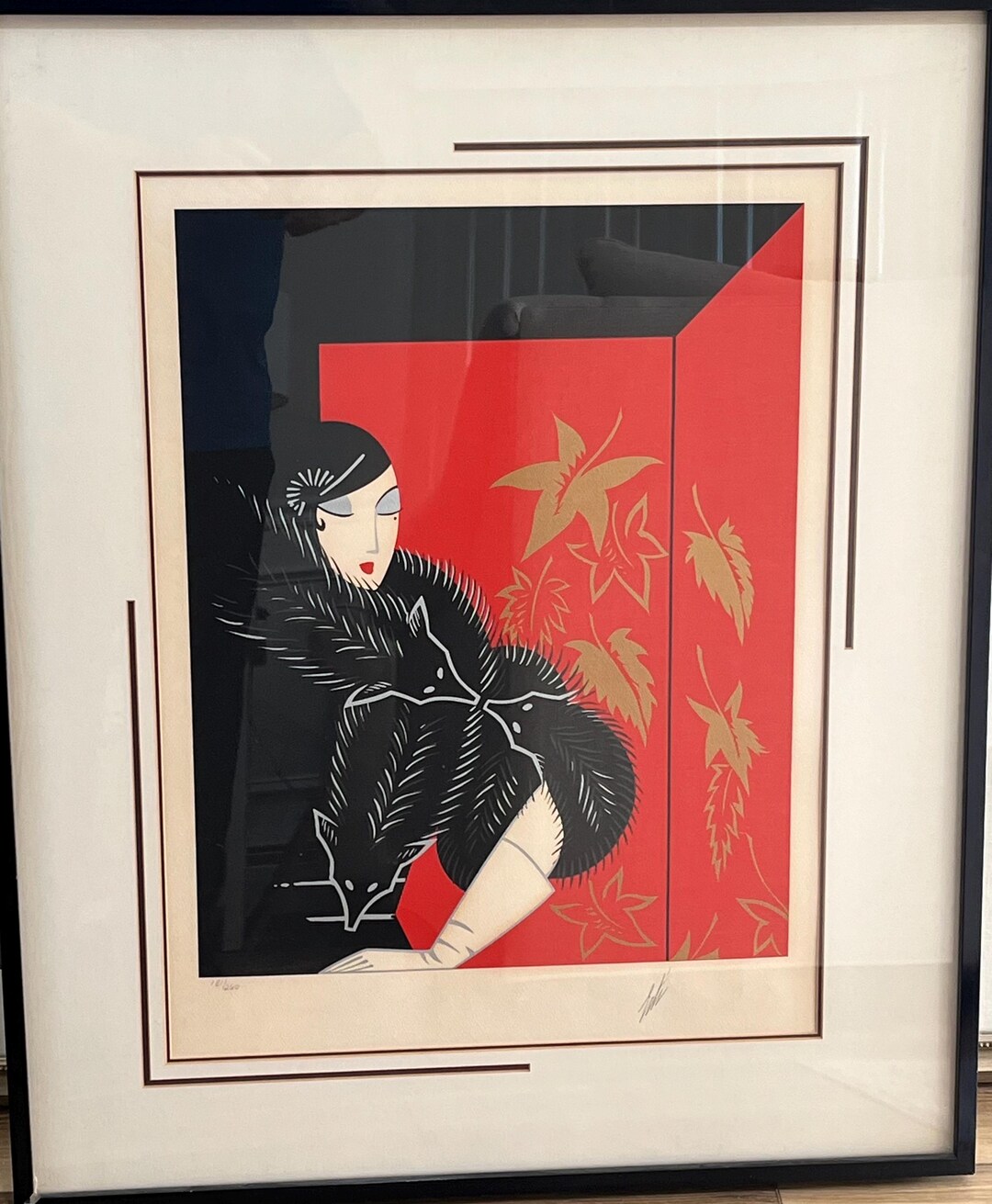 Erte, “furs” - Hand Signed, Limited Edition, Framed, Serigraph in ...