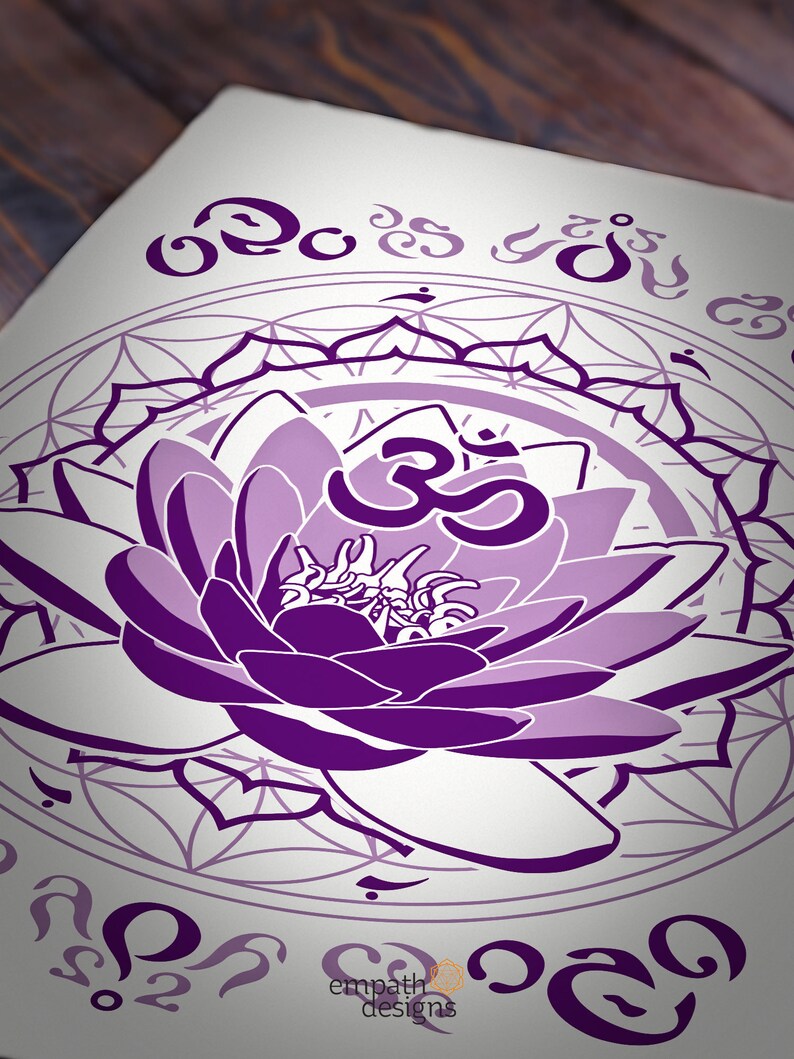 Lotus Crown Chakra Fine Art Screen Print / Wall Art / | Etsy