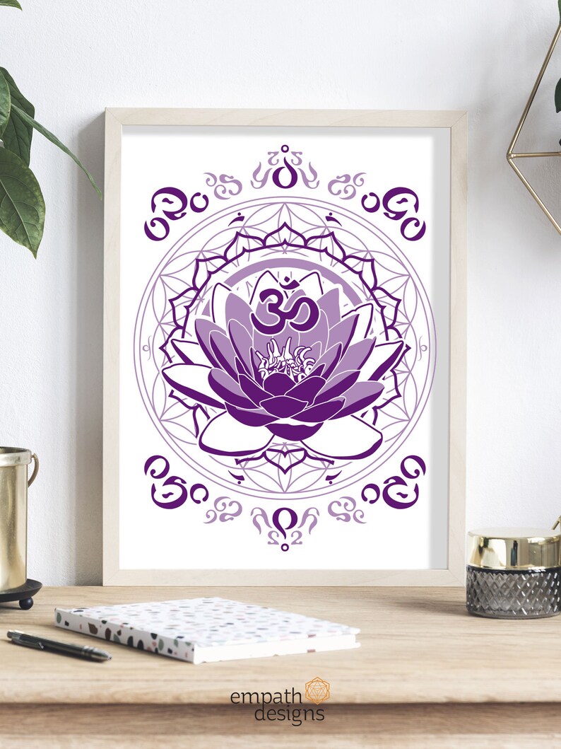 Lotus Crown Chakra Fine Art Screen Print / Wall Art / | Etsy